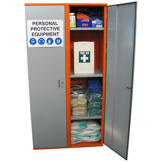 PPE Storage Cabinet 2 Door with Hanging Rail | Fork Extension Slippers